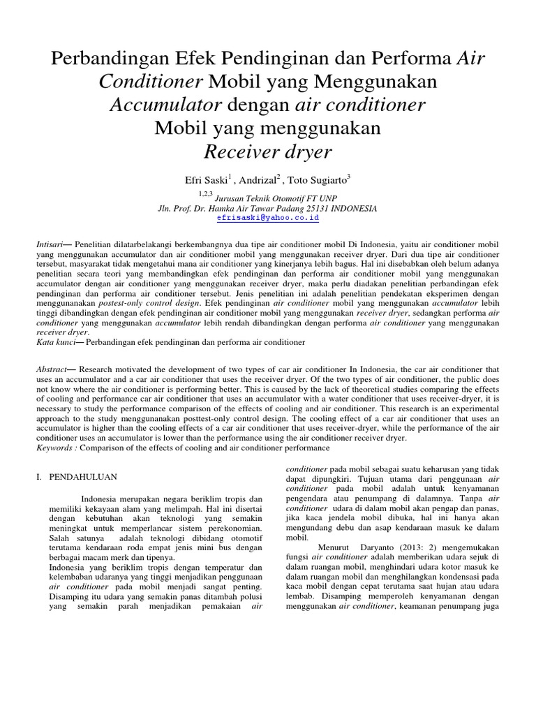 Perbandingan Efek Pendinginan dan Performa Air | PDF