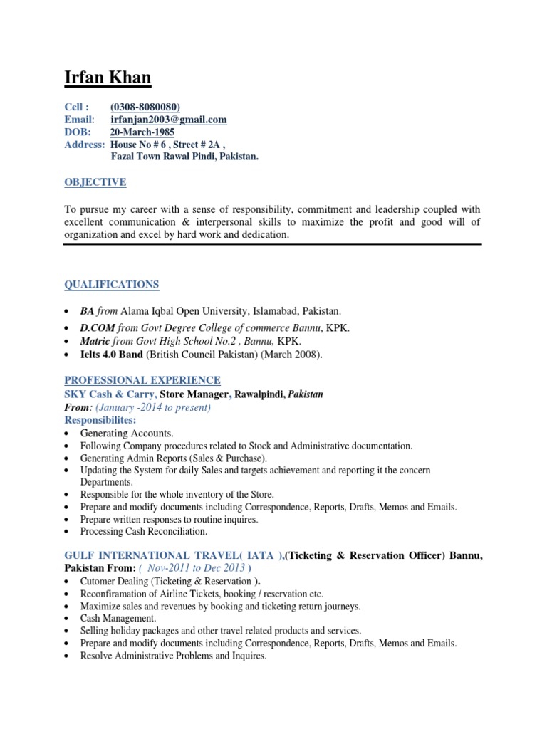 Irfan Khan CV | PDF