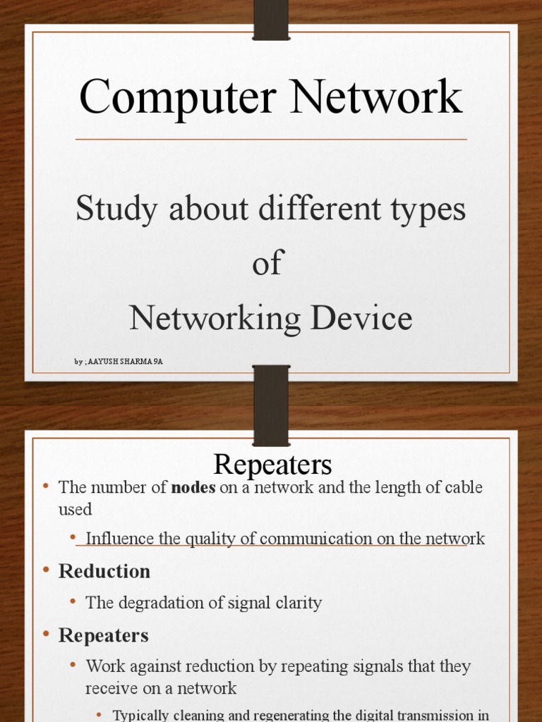 Computer Network: Study About Different Types of Networking Device | PDF