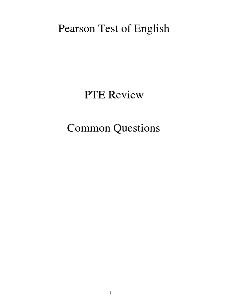 PTE - Common Questions | PDF