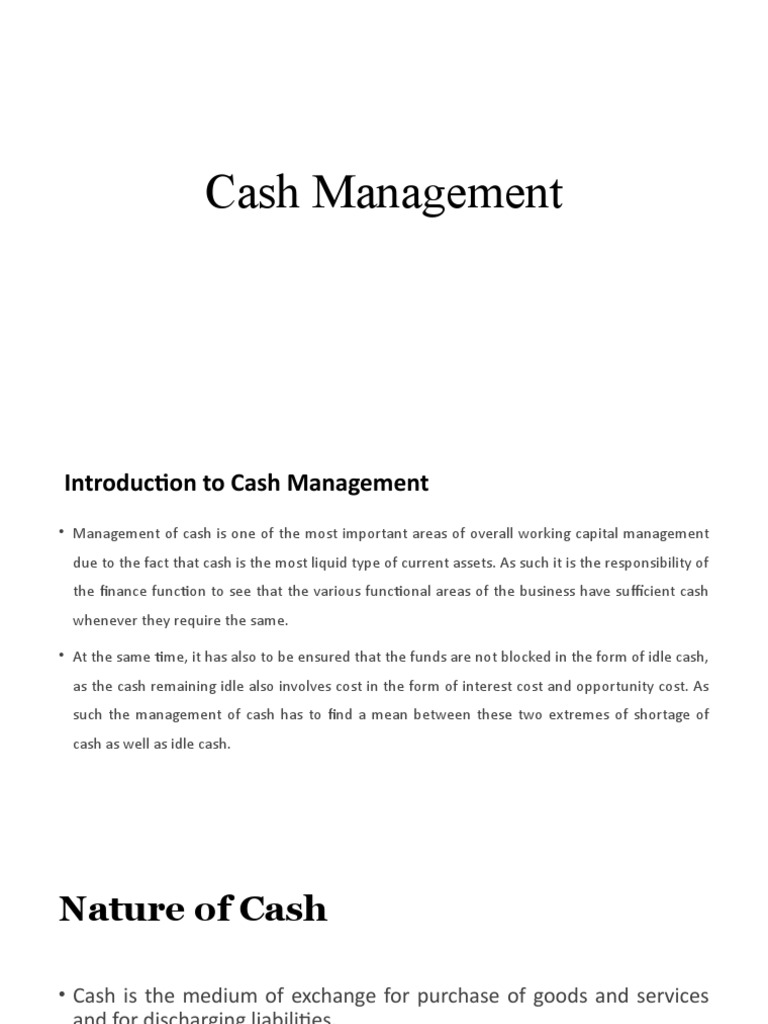 Cash Management & Its Models | PDF