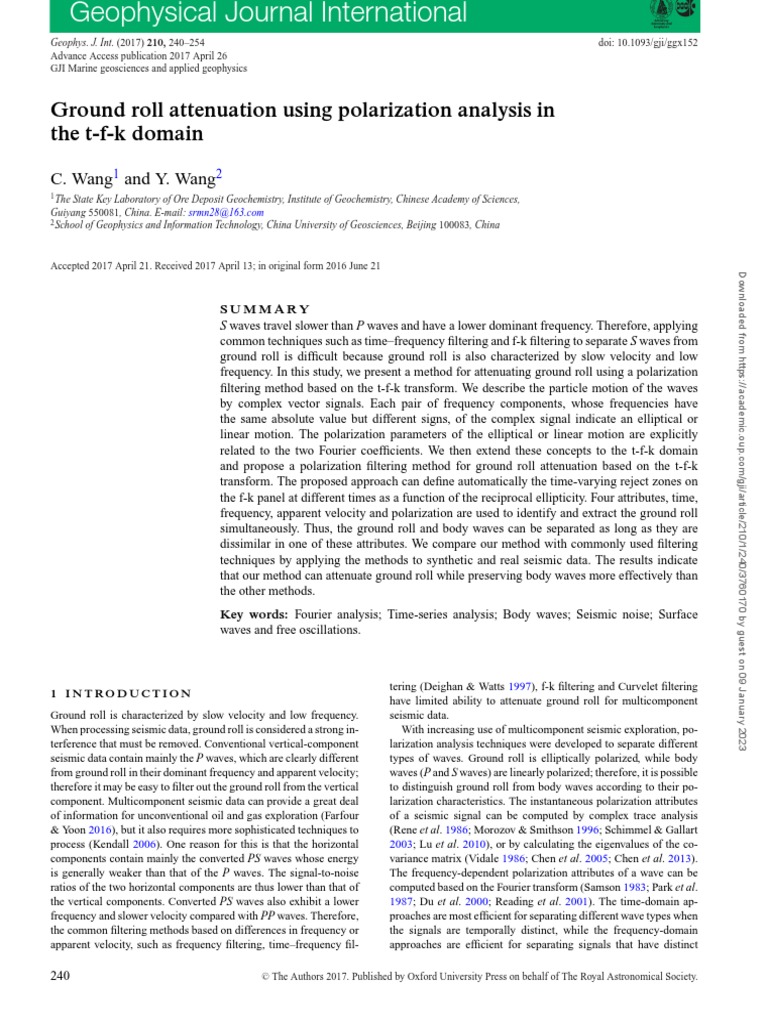 Ground Roll Attenuation Unsing Polarization Analysis In The T F K 