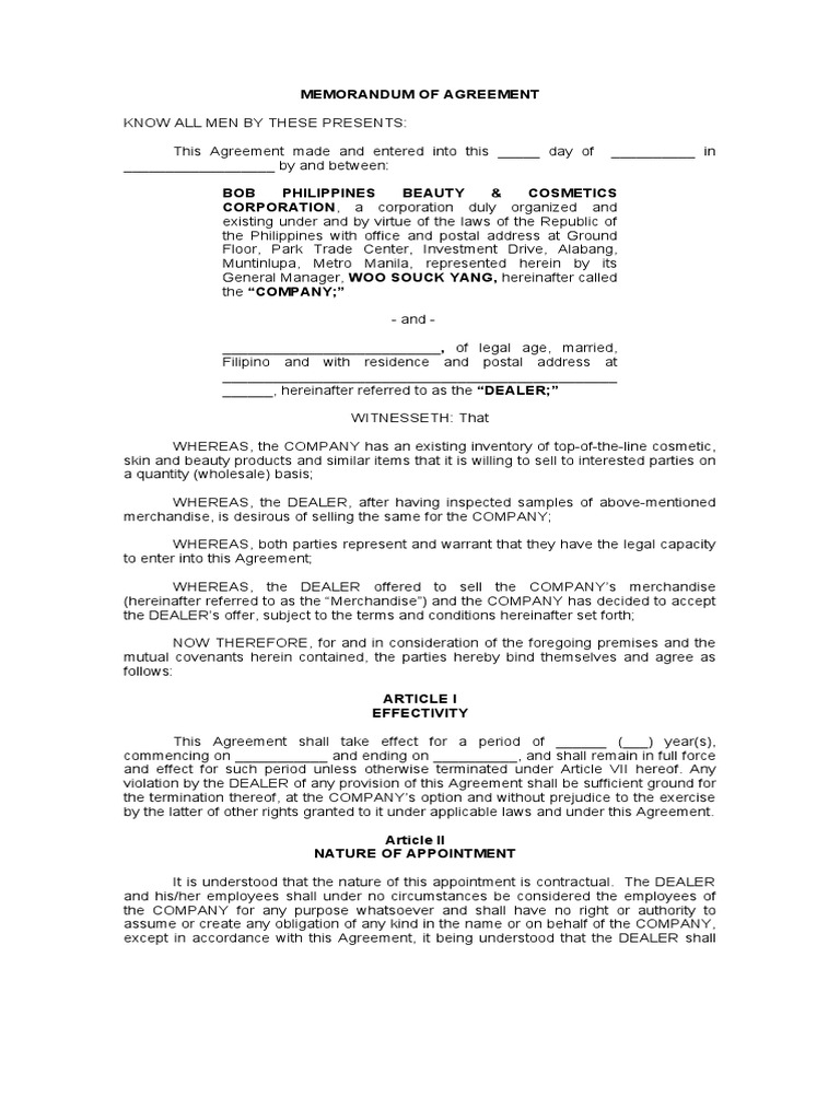 Agreement Dealer's | PDF | Sales | Rebate (Marketing) Agreement Dealer's | PDF | Sales | Rebate (Marketing)