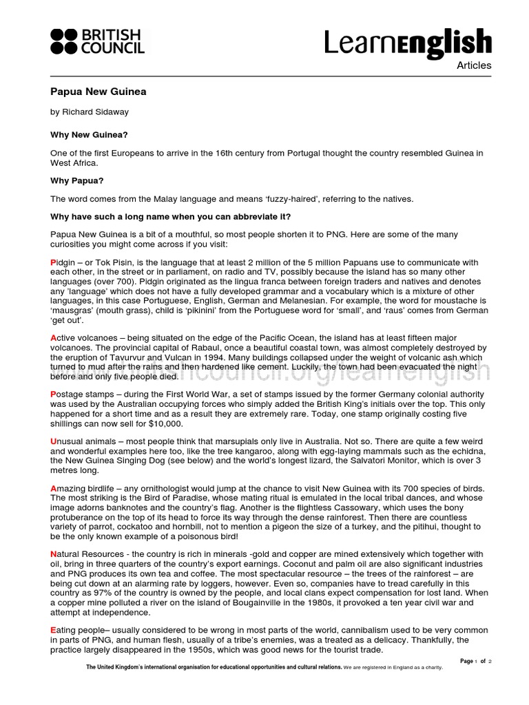 Papua New Guinea | PDF | Papua New Guinea