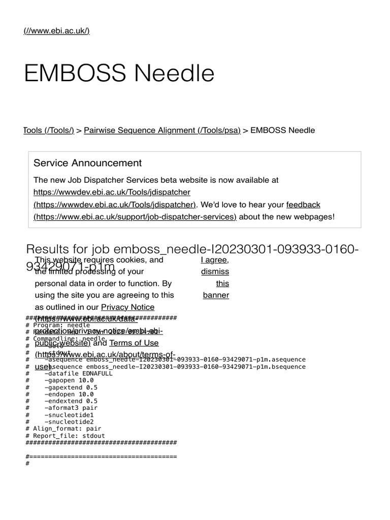 EMBOSS Needle - Alignment 3 | PDF | Bioinformatics | Applied Mathematics