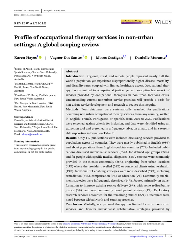 Aot 70 119 | PDF | Systematic Review | Occupational Therapy