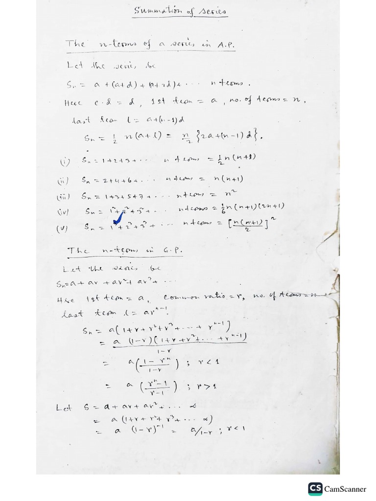 Summation of Series | PDF