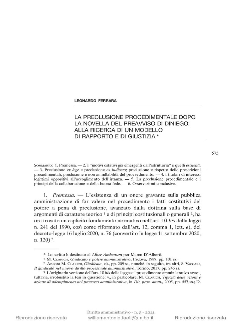 L._Ferrara - preavviso di diniego | PDF