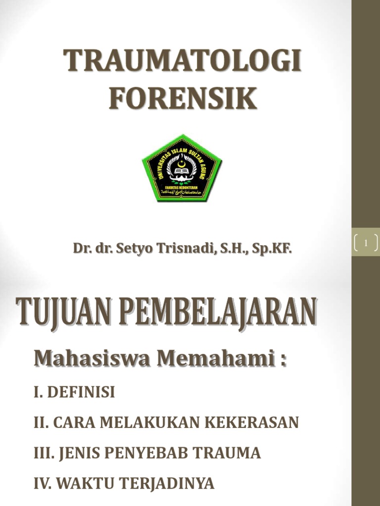 Traumatologi Forensik | PDF