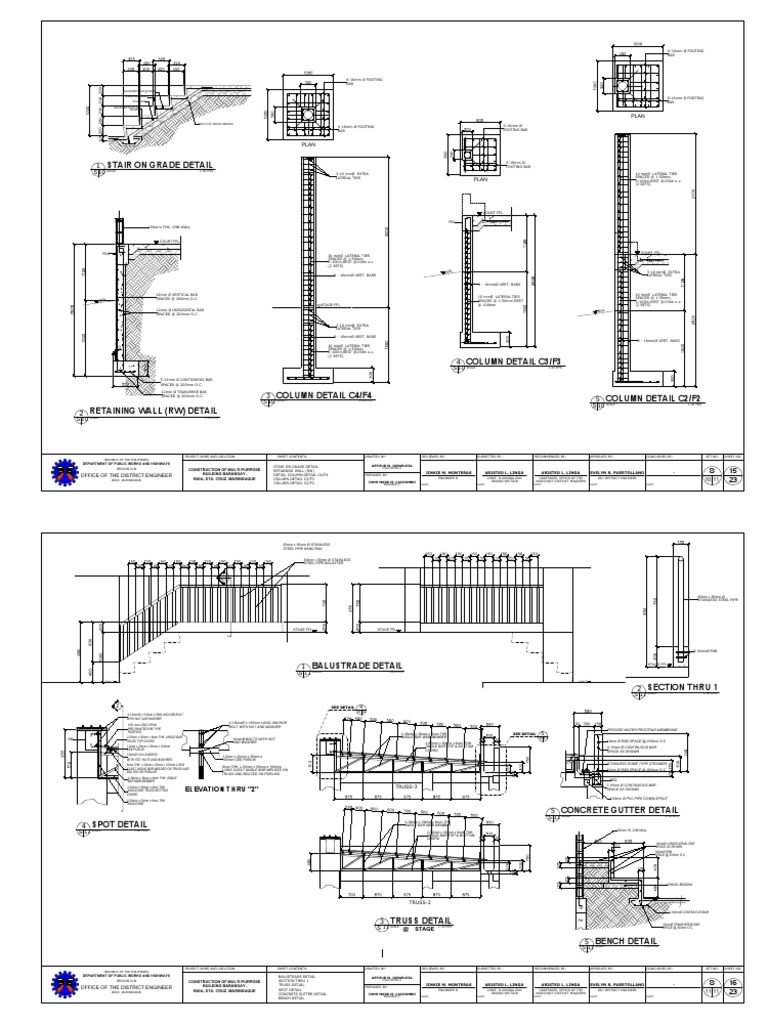 Stair On Grade Detail: Office of The District Engineer | PDF | Truss ...
