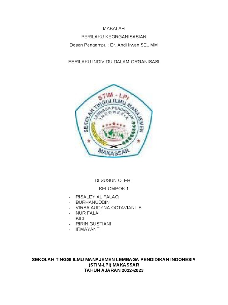 Tugas Perilaku Keorganisasian KLP.1 | PDF | Karier & Perkembangan