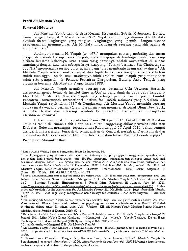 Profil Ali Mustafa Yaqub BARU | PDF