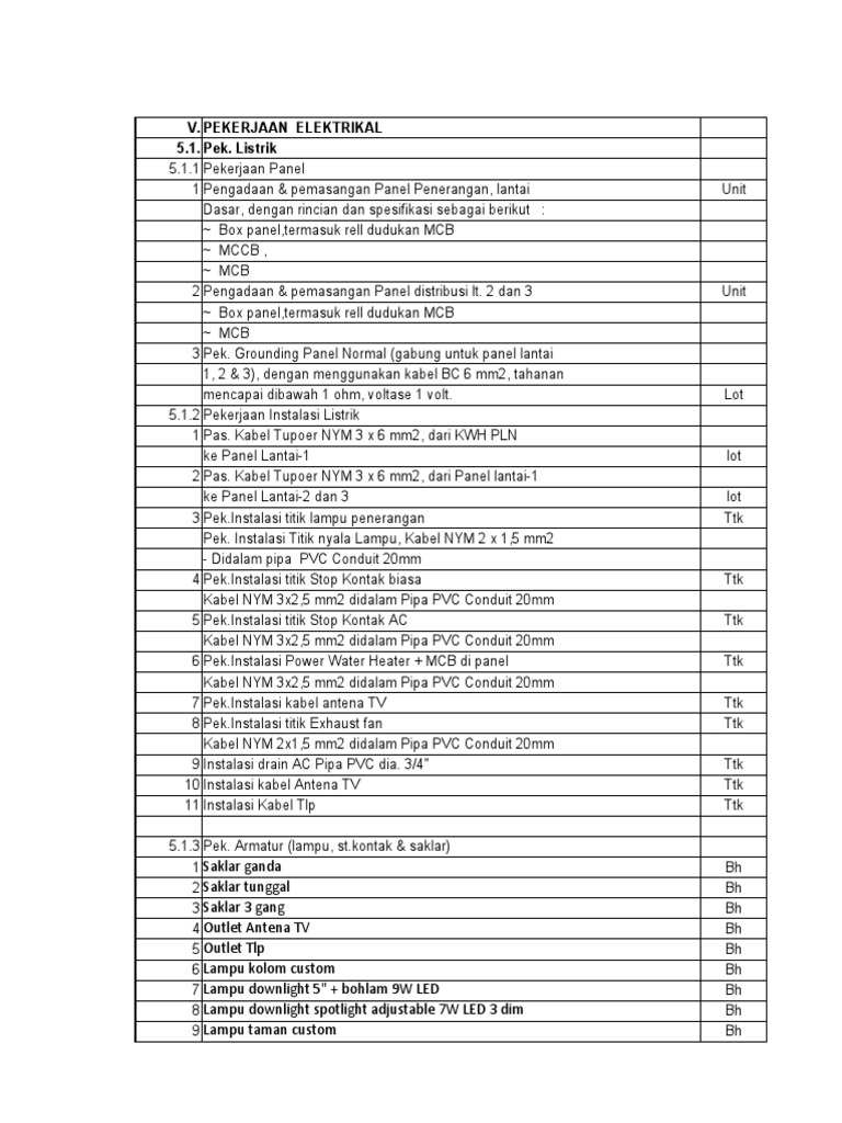 Perhitungan Kebutuhan KWH Listrik | PDF