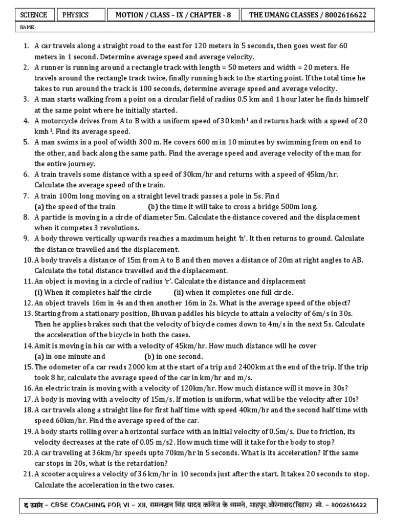 Assignments 2 | PDF | Speed | Acceleration