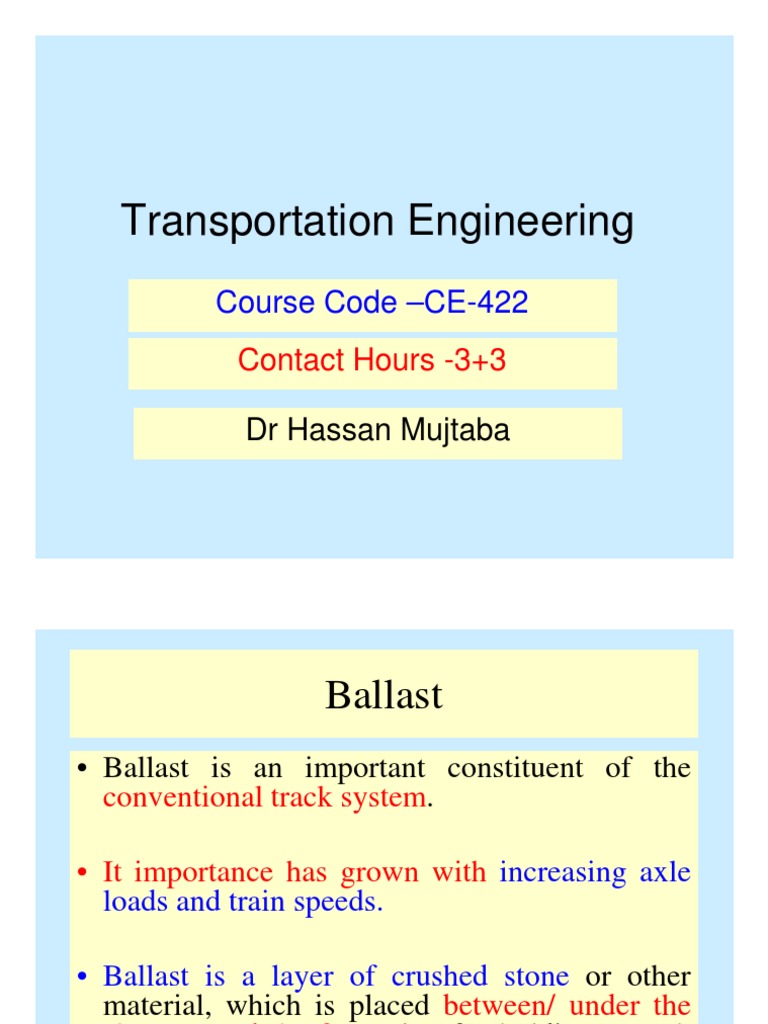 Lec 9 Ballast | PDF | Concrete | Materials