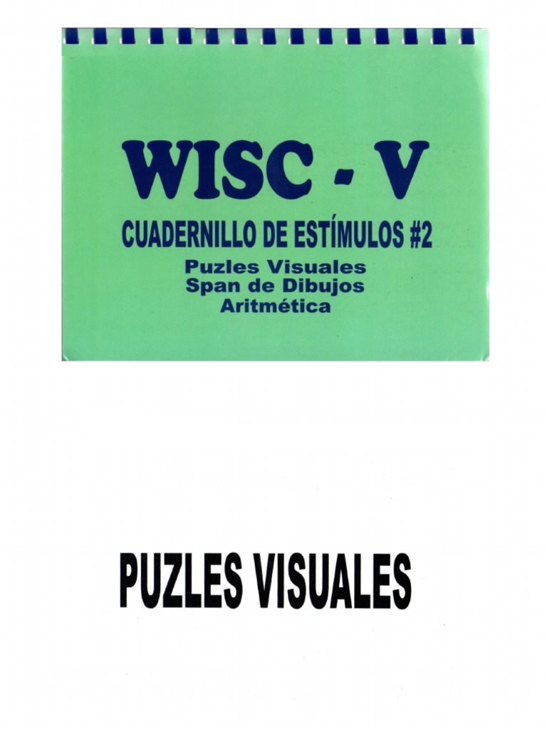 S06.s2 CUADERNILLO DE ESTIMULOS 2 PUZLES SPAN DE DIBUJOS WISC V | PDF