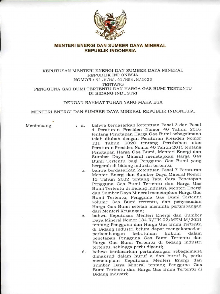 Kepmen-Esdm-No-91k MG 01 Mem M 2023 | PDF