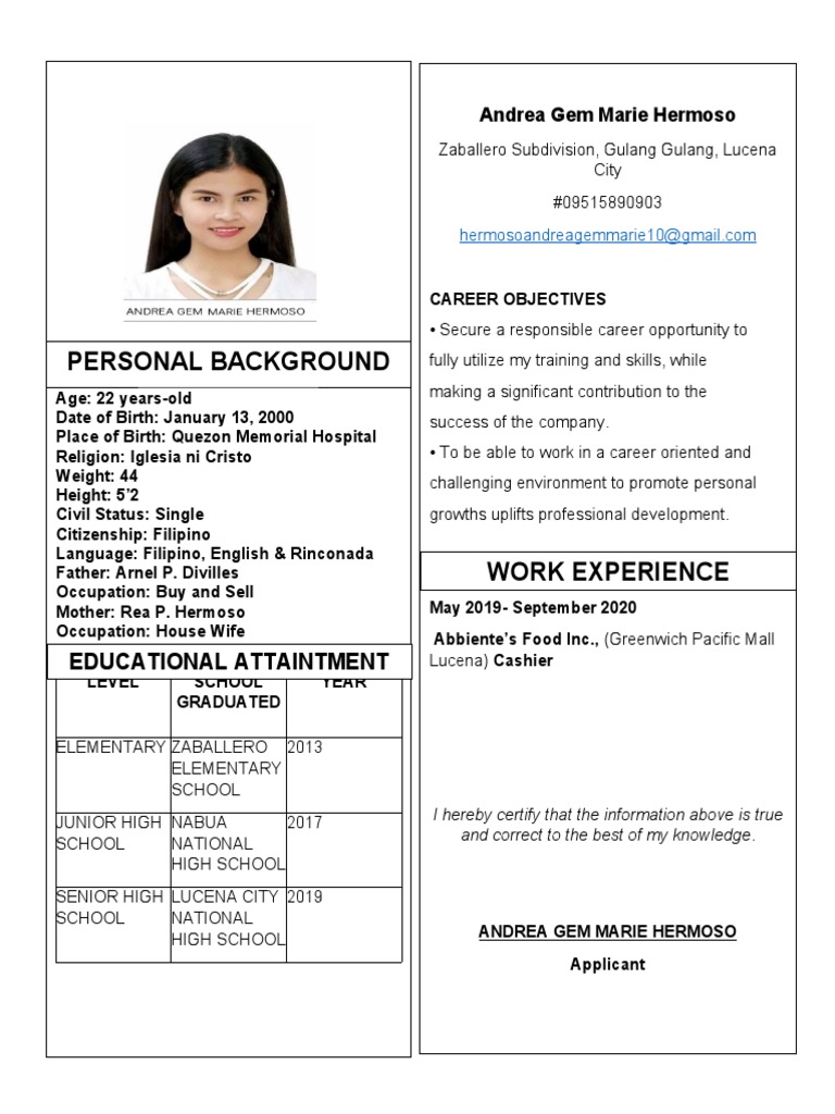 Resume Andrea | PDF