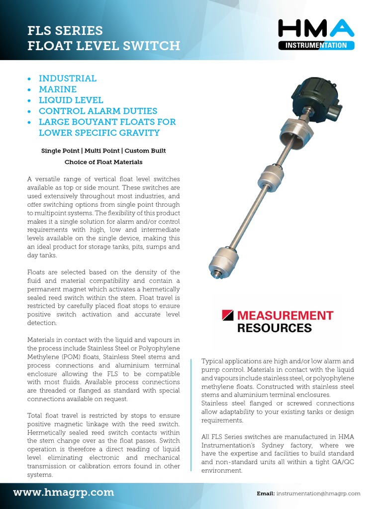 INS DS 0005 Float Level Switch | PDF