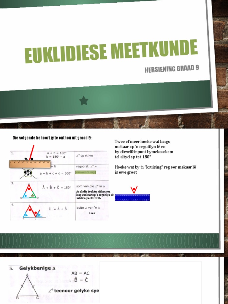 Les 1_hersiening Gr 9_Euklidiese Meetkunde | PDF