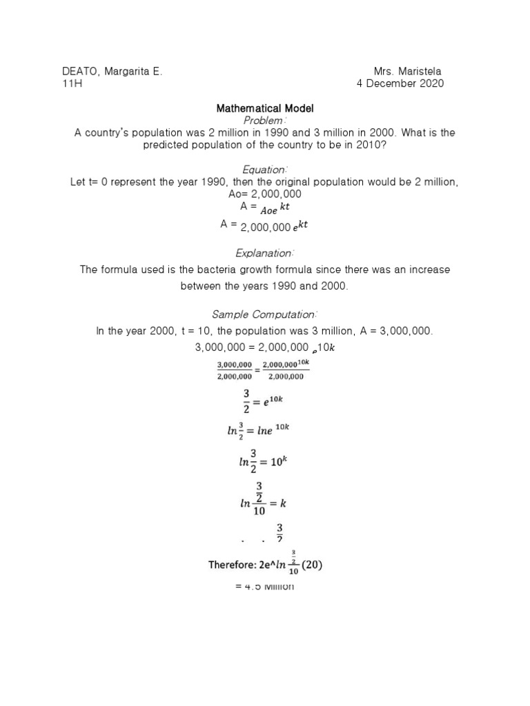 Mathematic Model | PDF