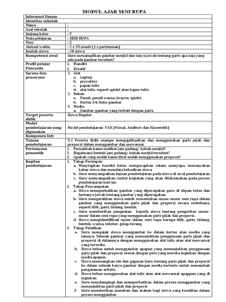 Modul Ajar SENI RUPA | PDF