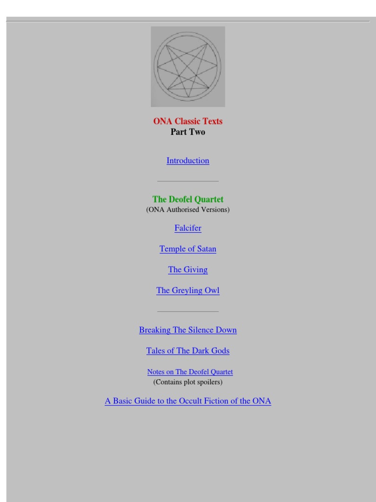 Order of Nine Angles Classic Texts Part Two | PDF