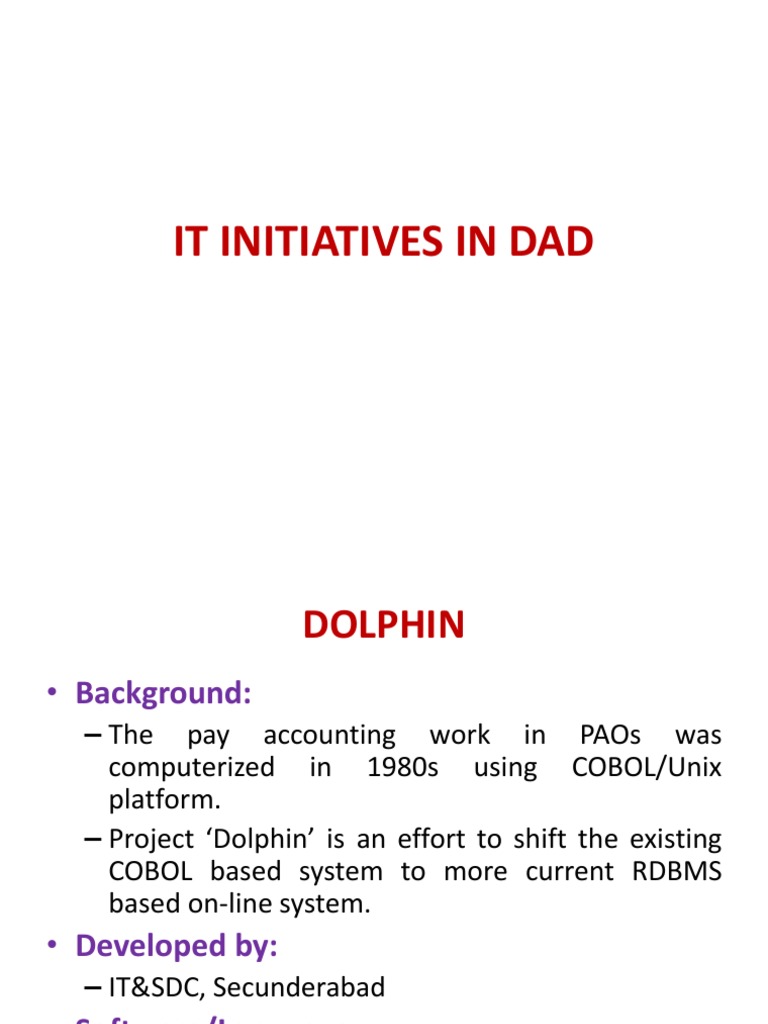IT Initiatives in DAD | PDF | Software Development | Data Management