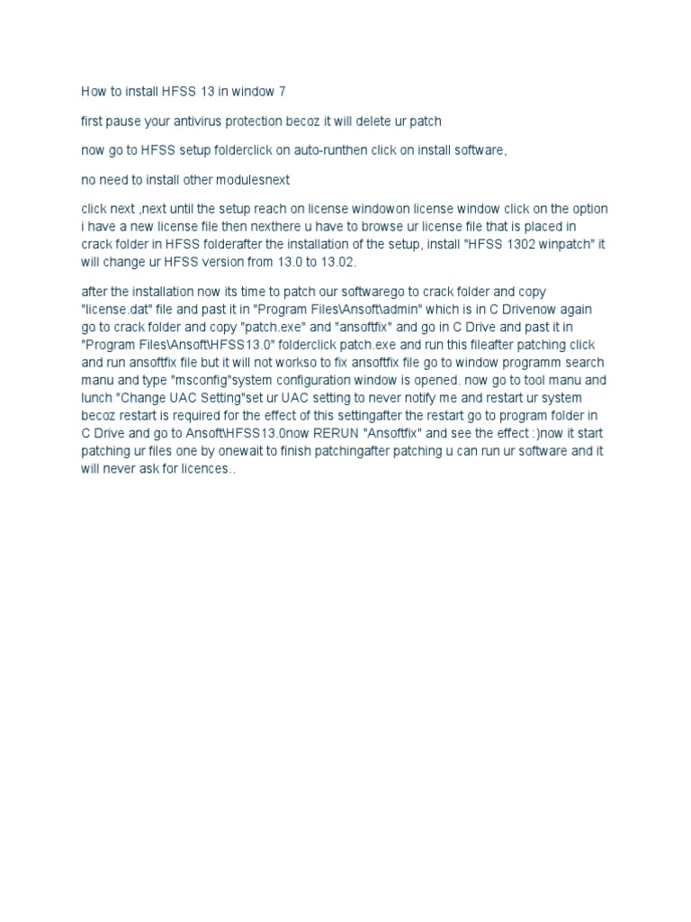 HFSS 13 Installation Guide | PDF | Computers