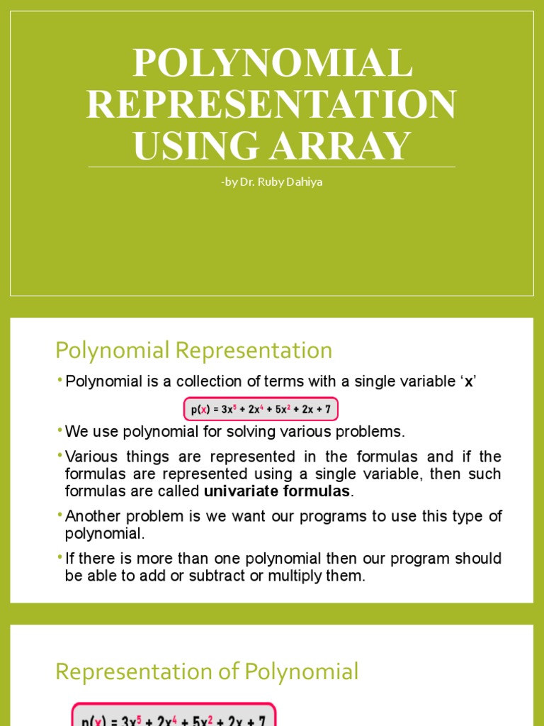 Polynomial Representation | PDF