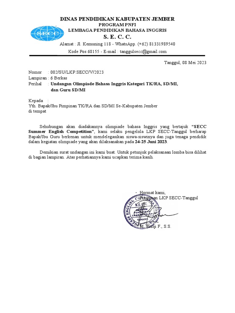 Undangan Lomba Secc 2023 | PDF