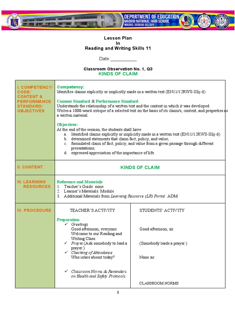 Lesson Plan Cause and Effect | PDF