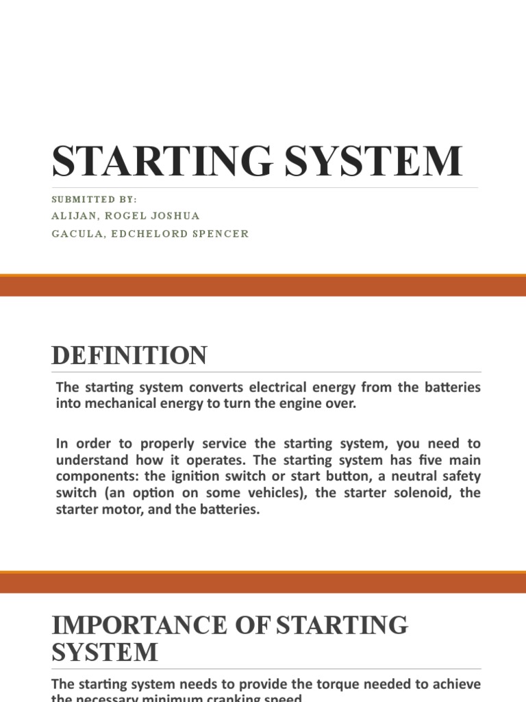 Starting System | PDF | Electricity | Manufactured Goods