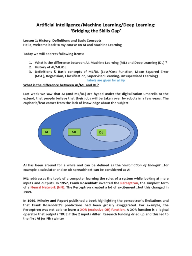 Lesson 1 - History, Definitions and Basic Concepts | PDF | Machine ...