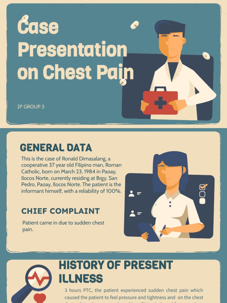 Case Presentation On Chest Pain | PDF | Myocardial Infarction | Coronary Artery Disease