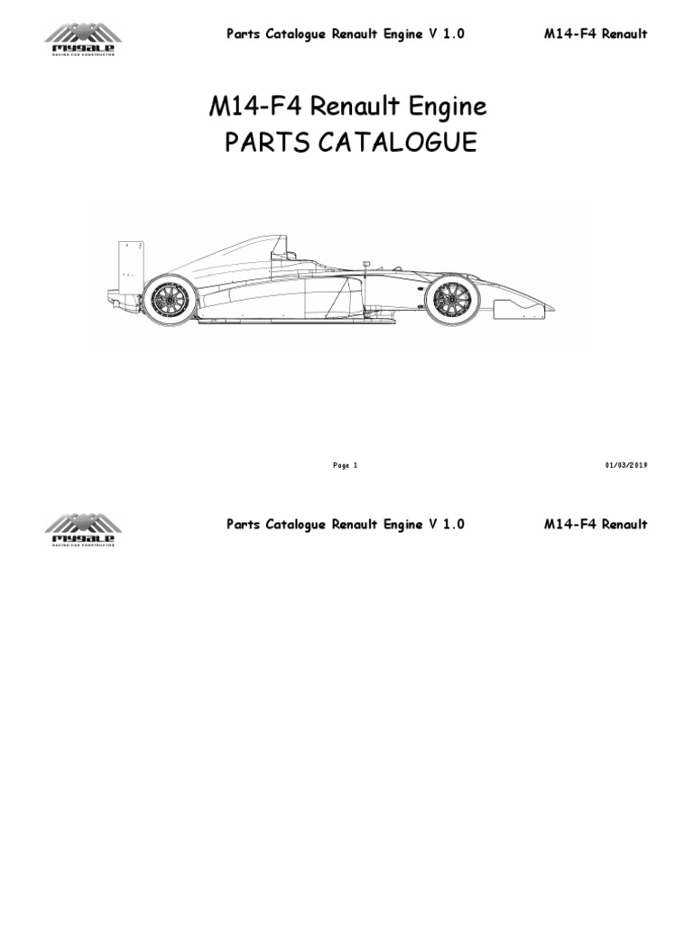 Renault M14-F4 Engine Parts Catalogue | PDF | Belt (Mechanical ...