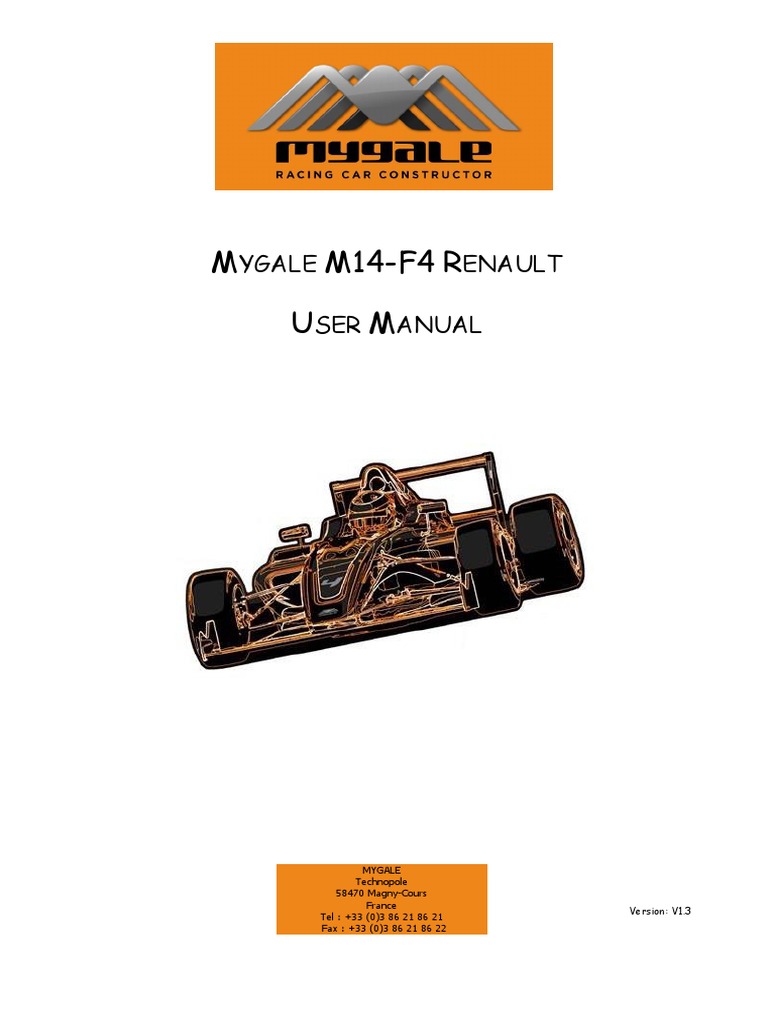 Mygale m14-f4 Renault User Manual v1.3 | PDF | Transportation Engineering | Automotive Industry