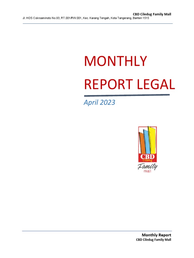 Monthly Report April (Legal) | PDF