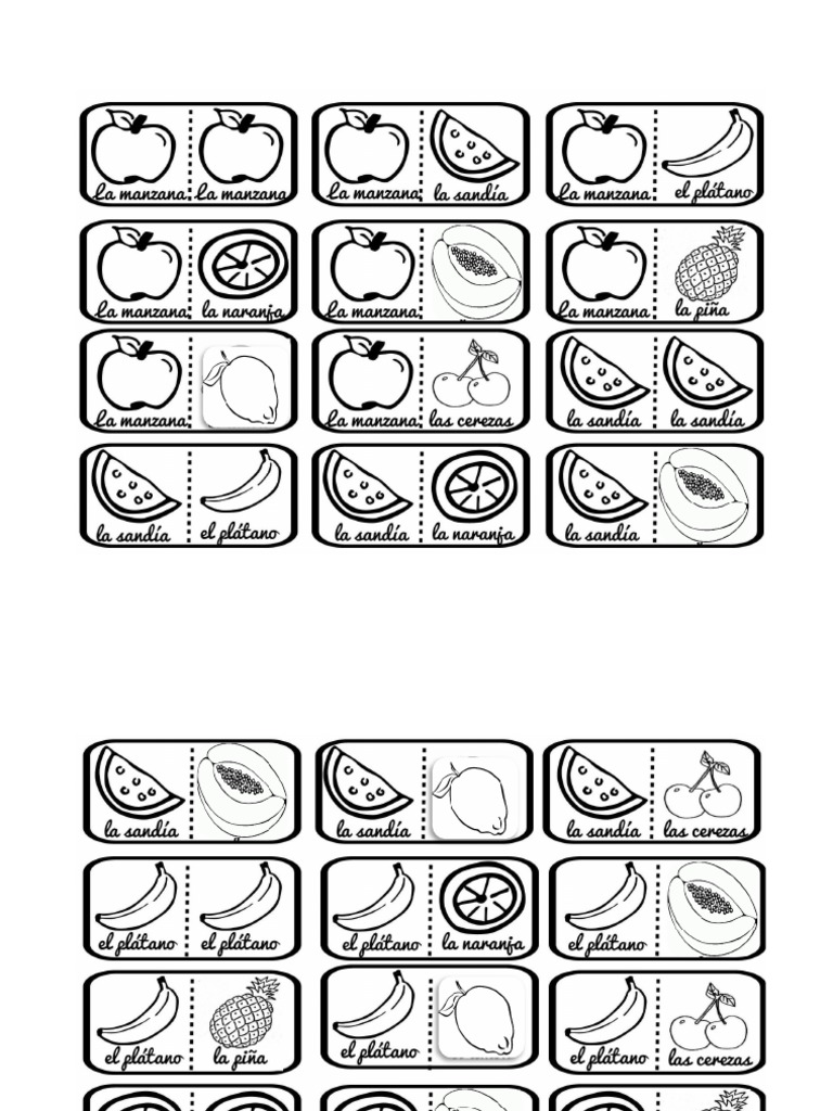Domino de Frutas | PDF