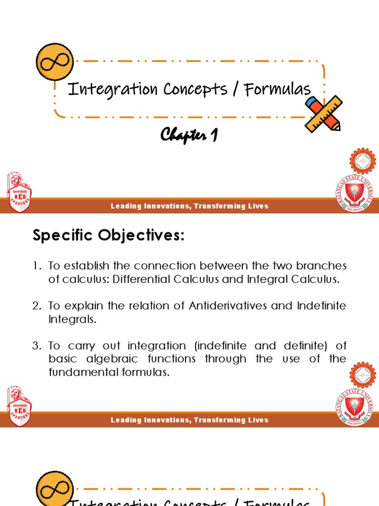 Chapter 1 - Integration Concept Formula | PDF | Integral | Derivative