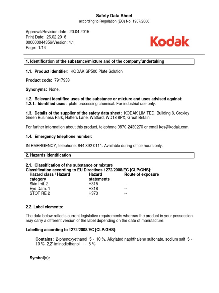 GOMA - Kodak-Sp500-Plate-Solution-Gb | PDF