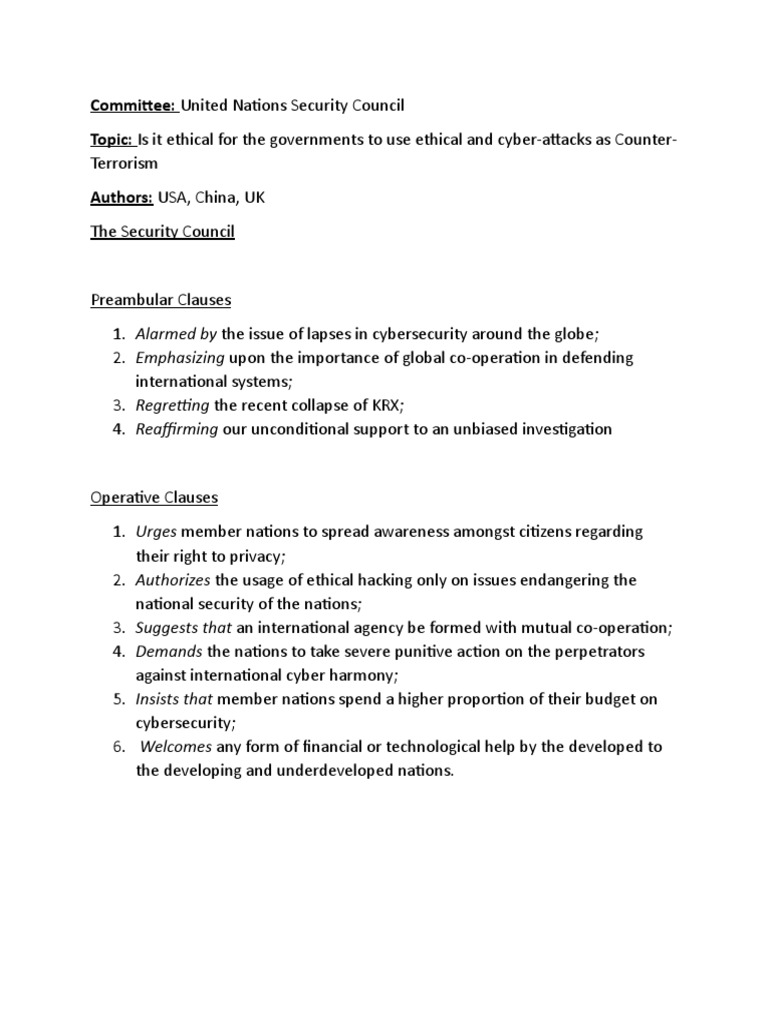 UNSC Draft Resolution | PDF