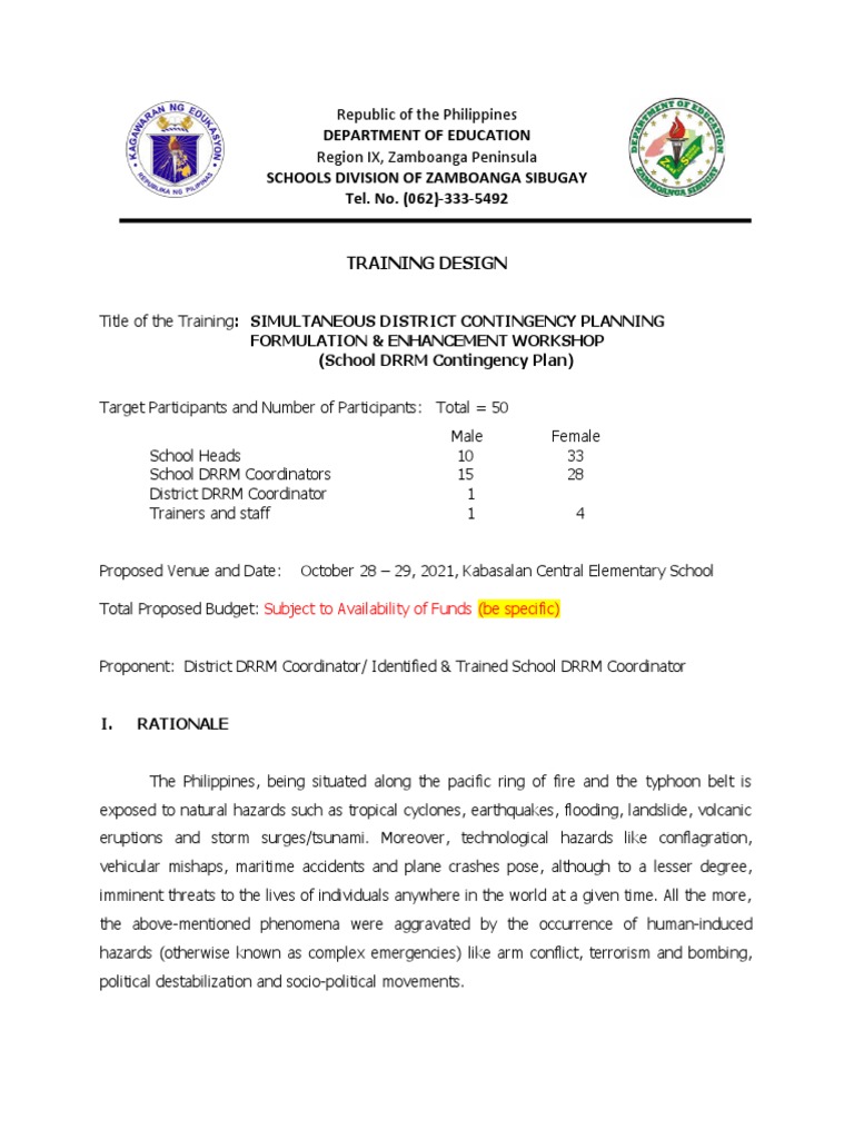 Training Design Contingency Plan - Final | PDF