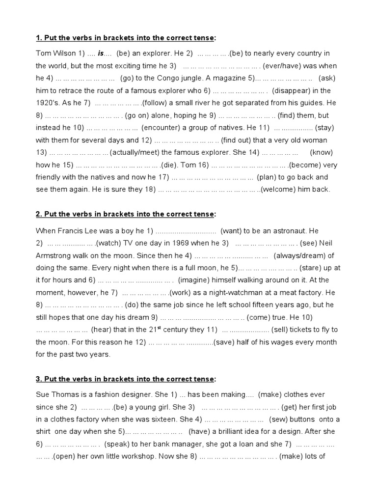 10-texts-to-revise-mixed-tenses-with-key (1) | PDF | Ellipsis