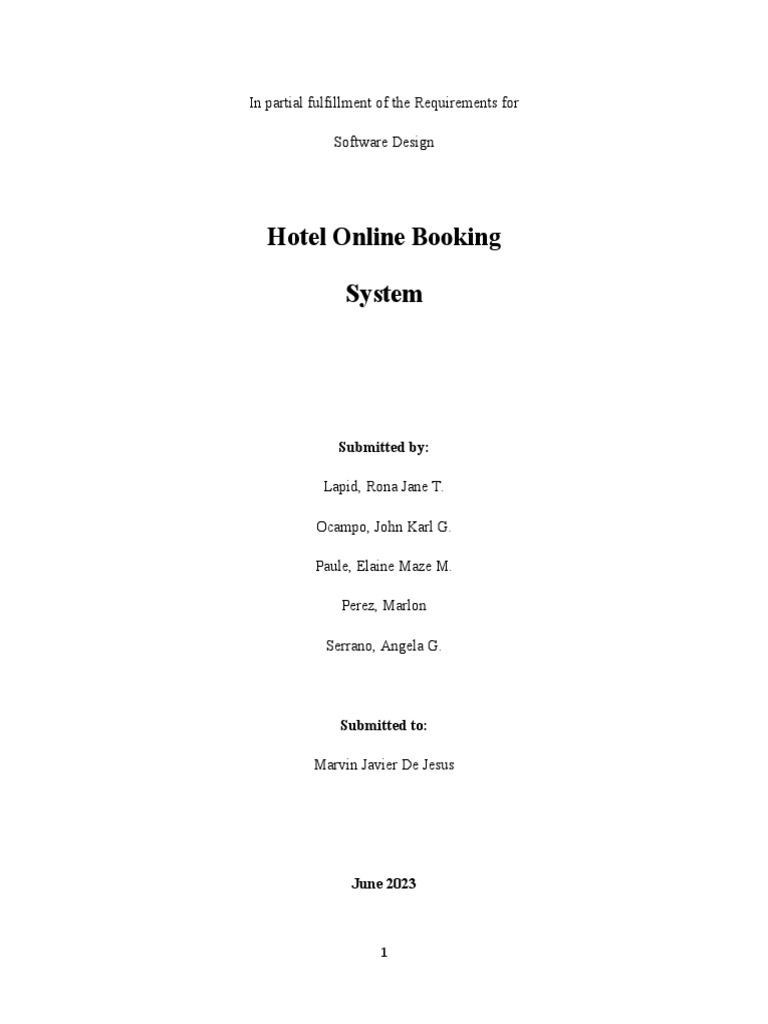 Hotel Booking System | PDF | Internet | Information