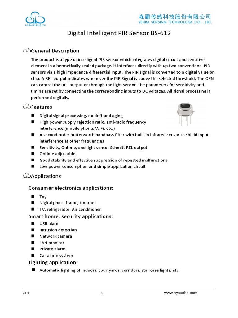 BS612 Senba | PDF | Capacitor | Sensor
