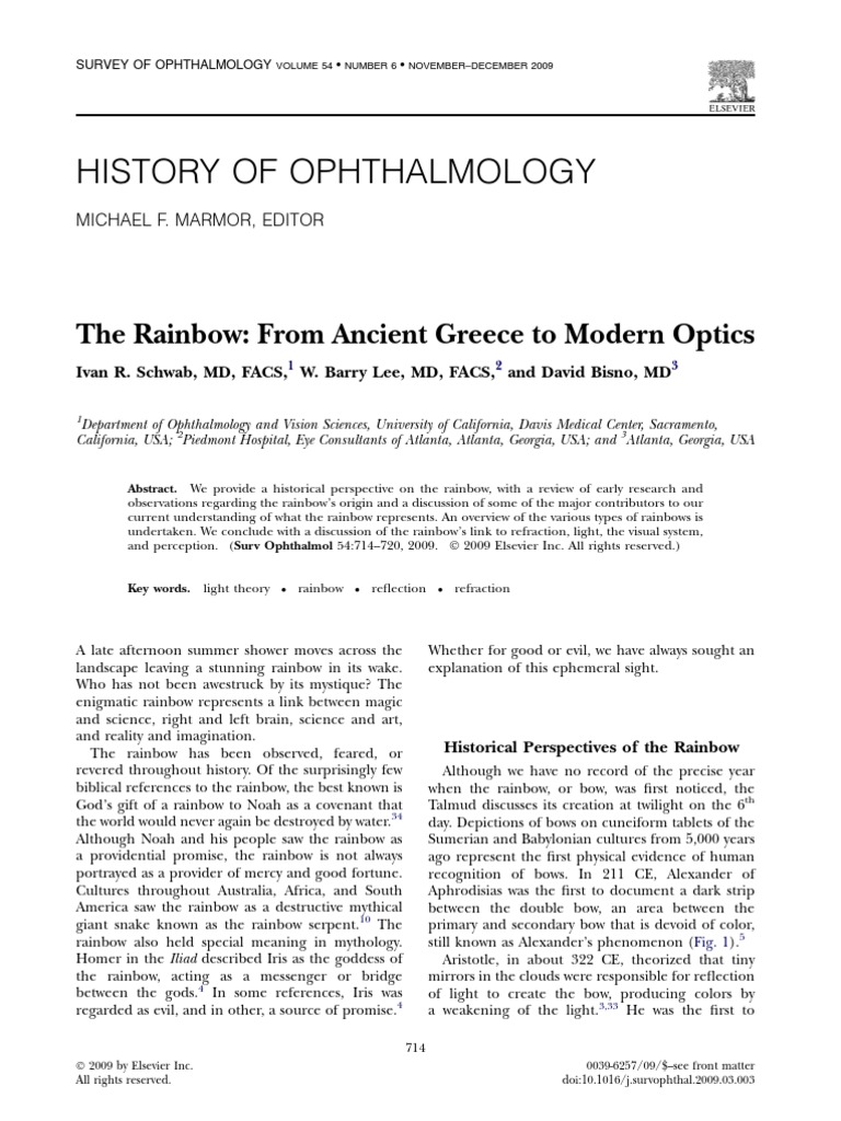 The Rainbow From Ancient Greece To Modern Optics | PDF