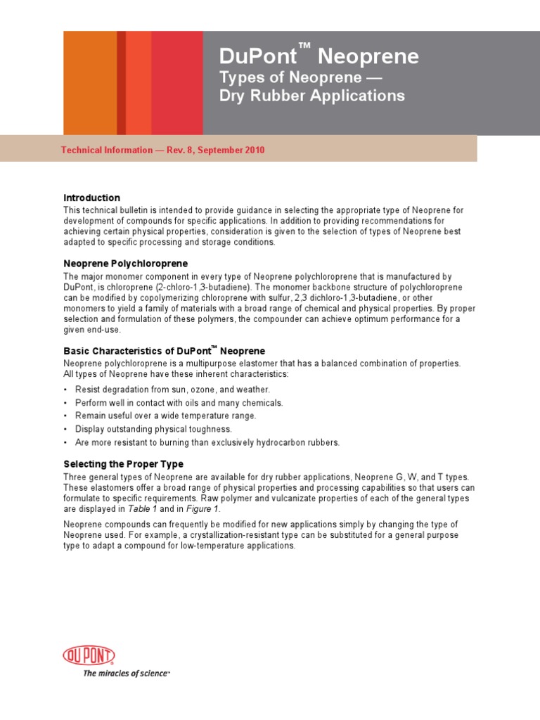 DuPont Neoprene | PDF | Polymers | Extrusion