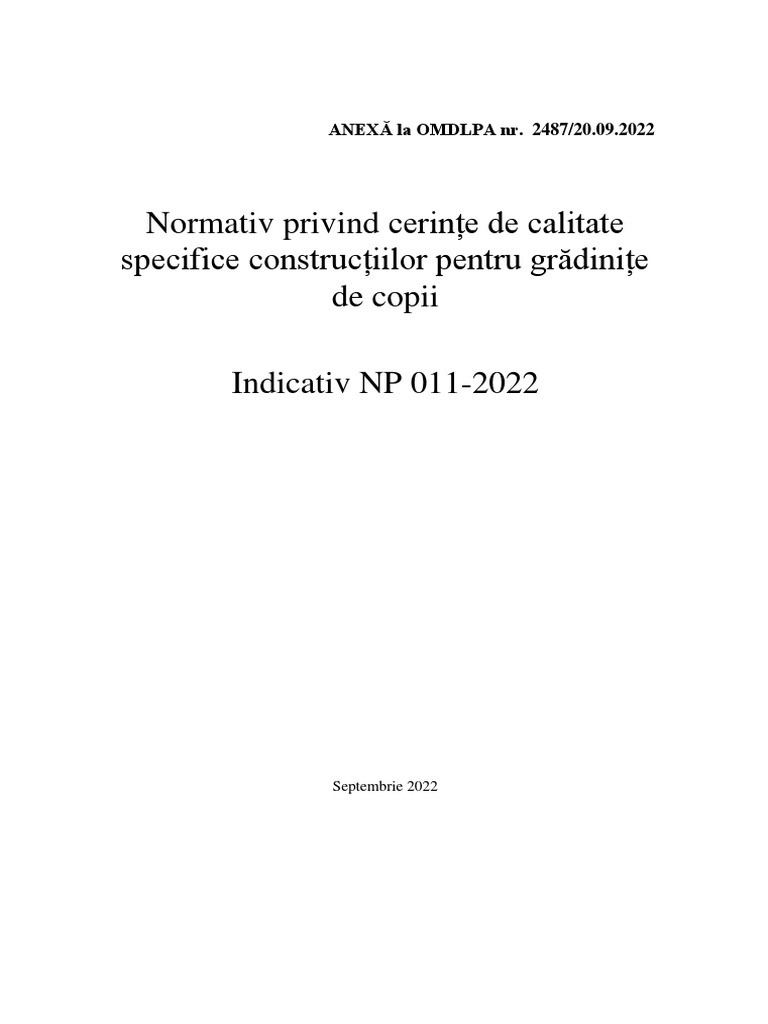 NP-011-2022-Normativ Privind Cerințe de Calitate Specifice ...