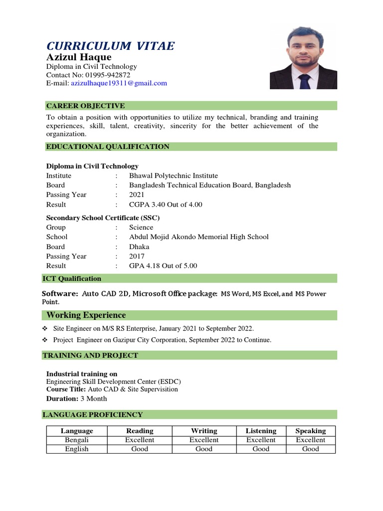 CV of Aziz | PDF | Bangladesh